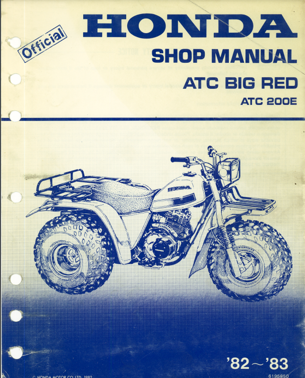 Honda ATC 200ES Big Red Workshop Manual 1984 PDF | Inspire Uplift