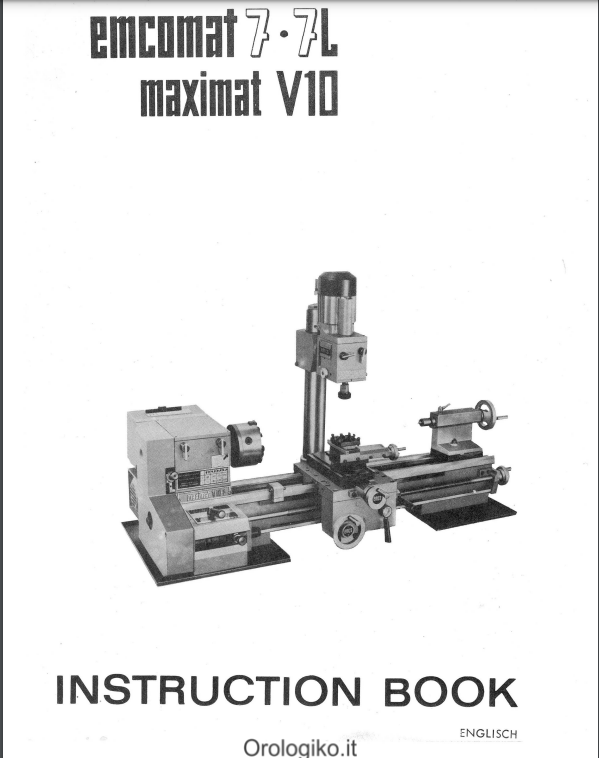 Emco Emcomat 7 & 7L & Maximat V10 Lathe Instruction Manual P | Inspire ...