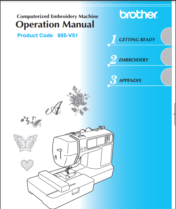 Brother PE500 PE-500 885-V51 Embroidery Machine Manual PDF | Inspire Uplift