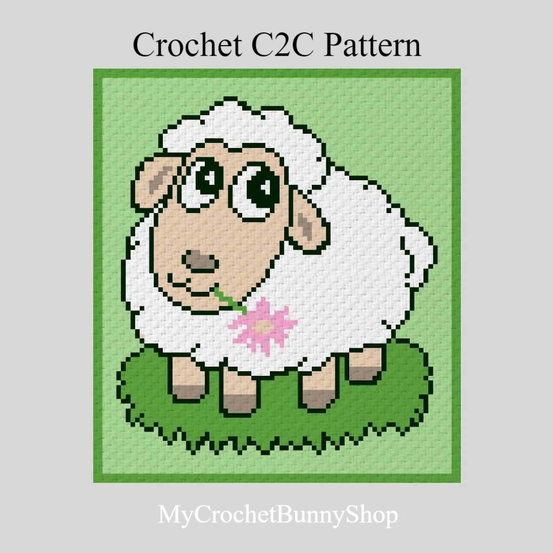 Crochet C2C Lamb blanket pattern PDF | Inspire Uplift