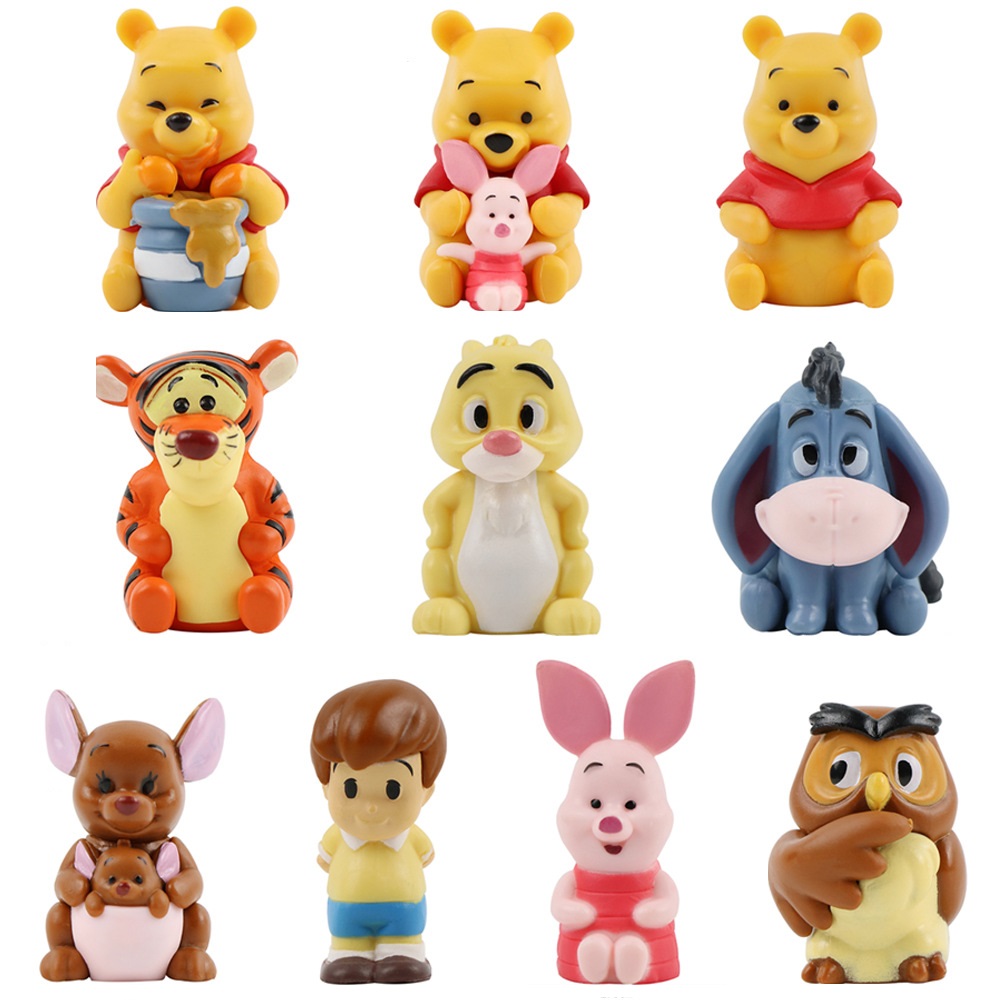 10PCS SET Winnie Pooh Action Figures Cake Topper Toys Figure | Inspire ...