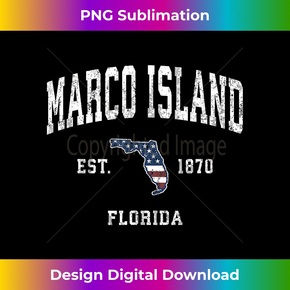 Marco Island Florida FL Vintage American Flag Sports Design | Inspire ...