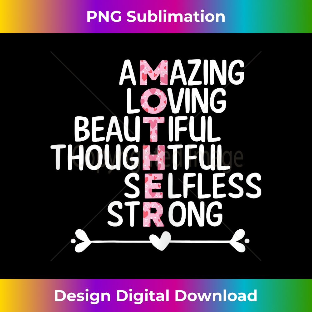 Amazing Loving Beautiful Strong Mother Acronym Quote Outfit | Inspire ...