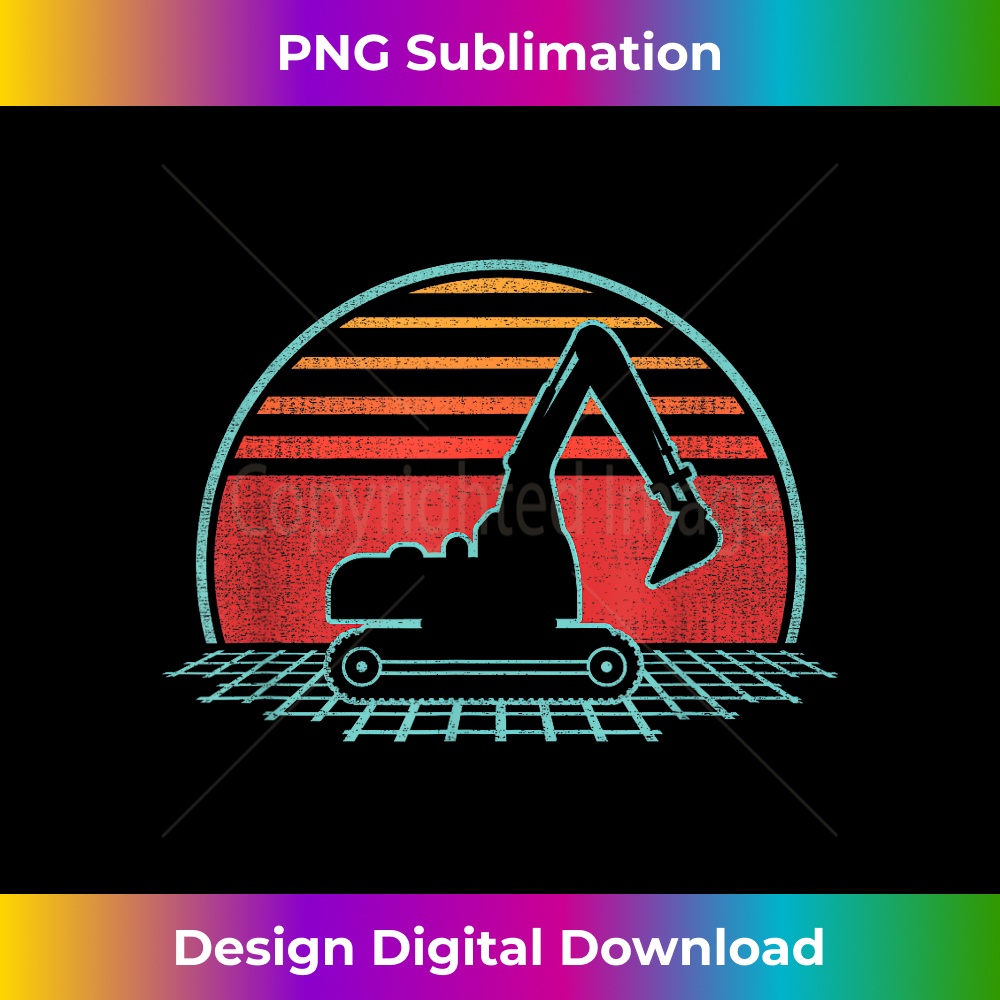 Excavator Retro Vintage 80s Style Construction Worker - Craf | Inspire ...