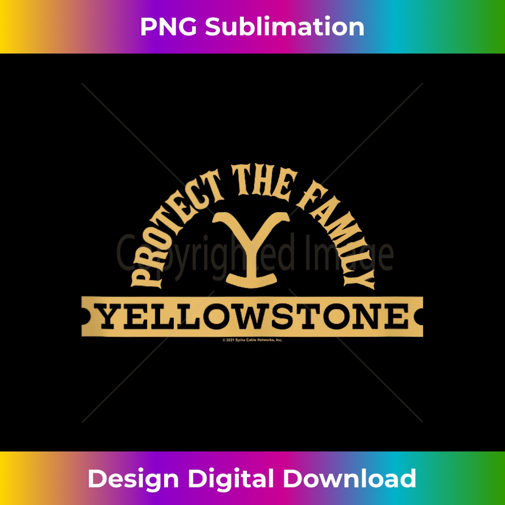 Yellowstone Dutton Ranch Protect The Family Gold Arched Logo | Inspire ...