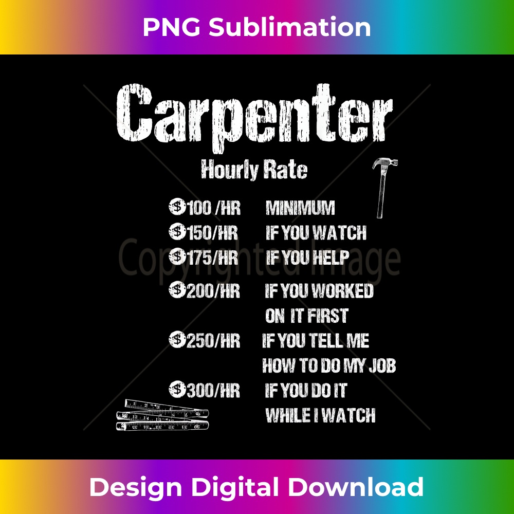 Carpenter Hourly Rate Design on Back Funny Hammer Ruler - Sl | Inspire ...