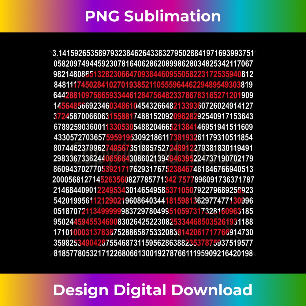 First 1000 Digits of Pi, Pi Day - Luxe Sublimation PNG Downl | Inspire ...
