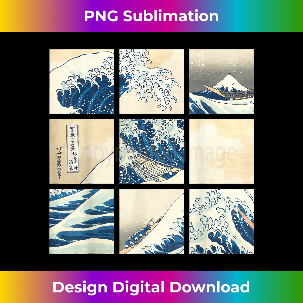 The Great Wave Off Kanagawa Hokusai Japanese Montage Grid - | Inspire ...