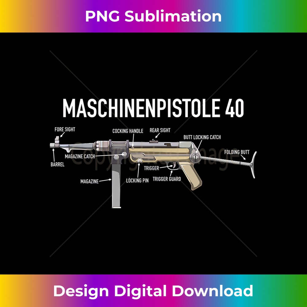 MP 40 German WW2 Submachine Gun Diagram - Innovative PNG Sub - Inspire ...