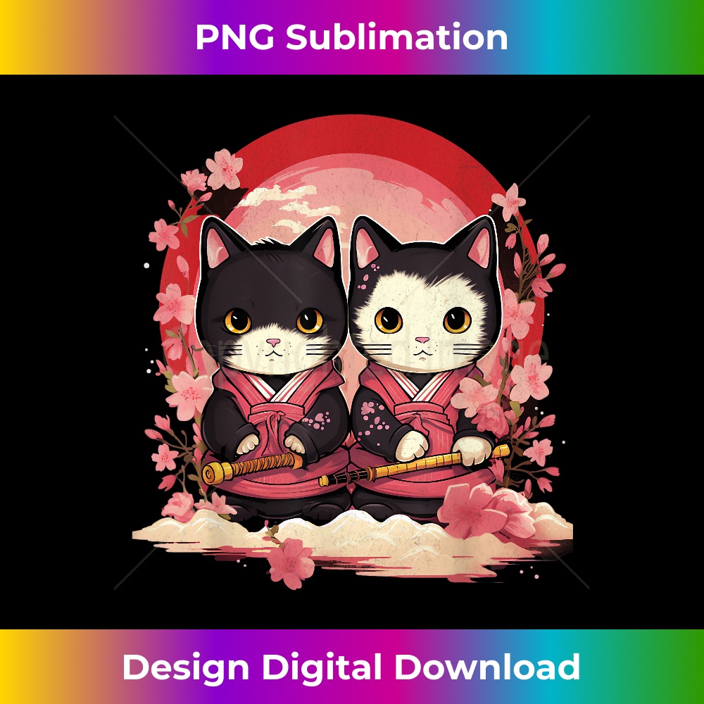 Kawaii Japanese Couples Samurai Ninja Cats Warrior Art - Bes | Inspire ...