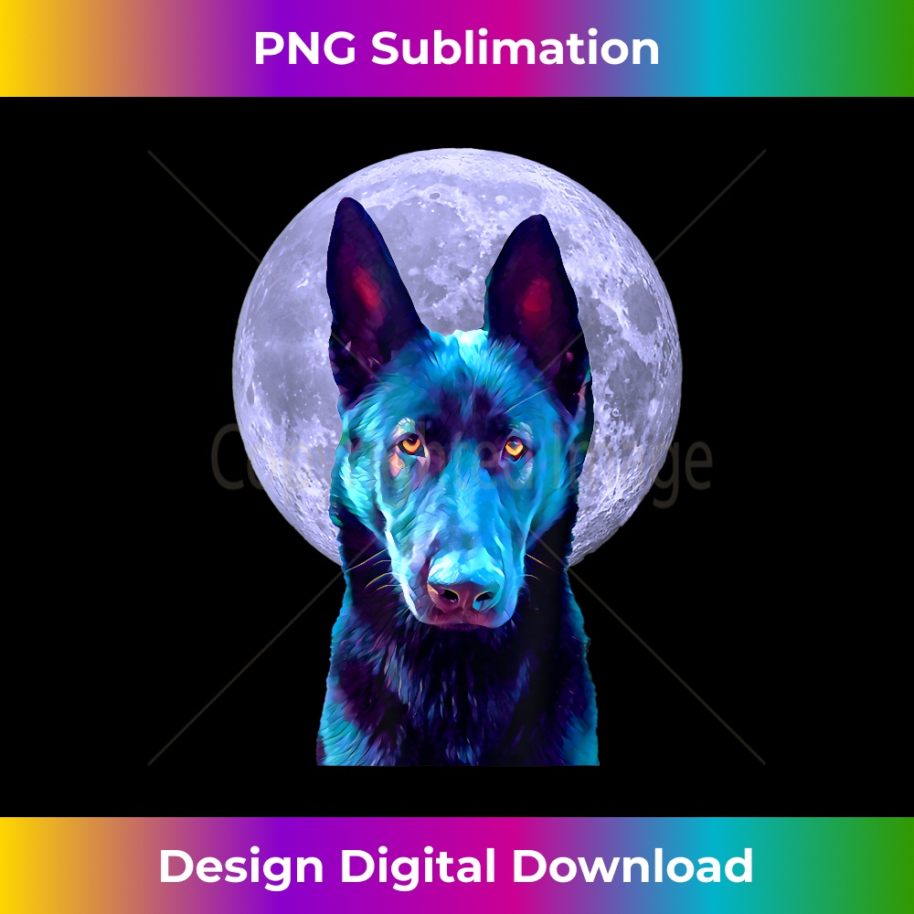 Black German Shepherd Moon Dog Lovers, Owners, Moms, Dads - | Inspire ...