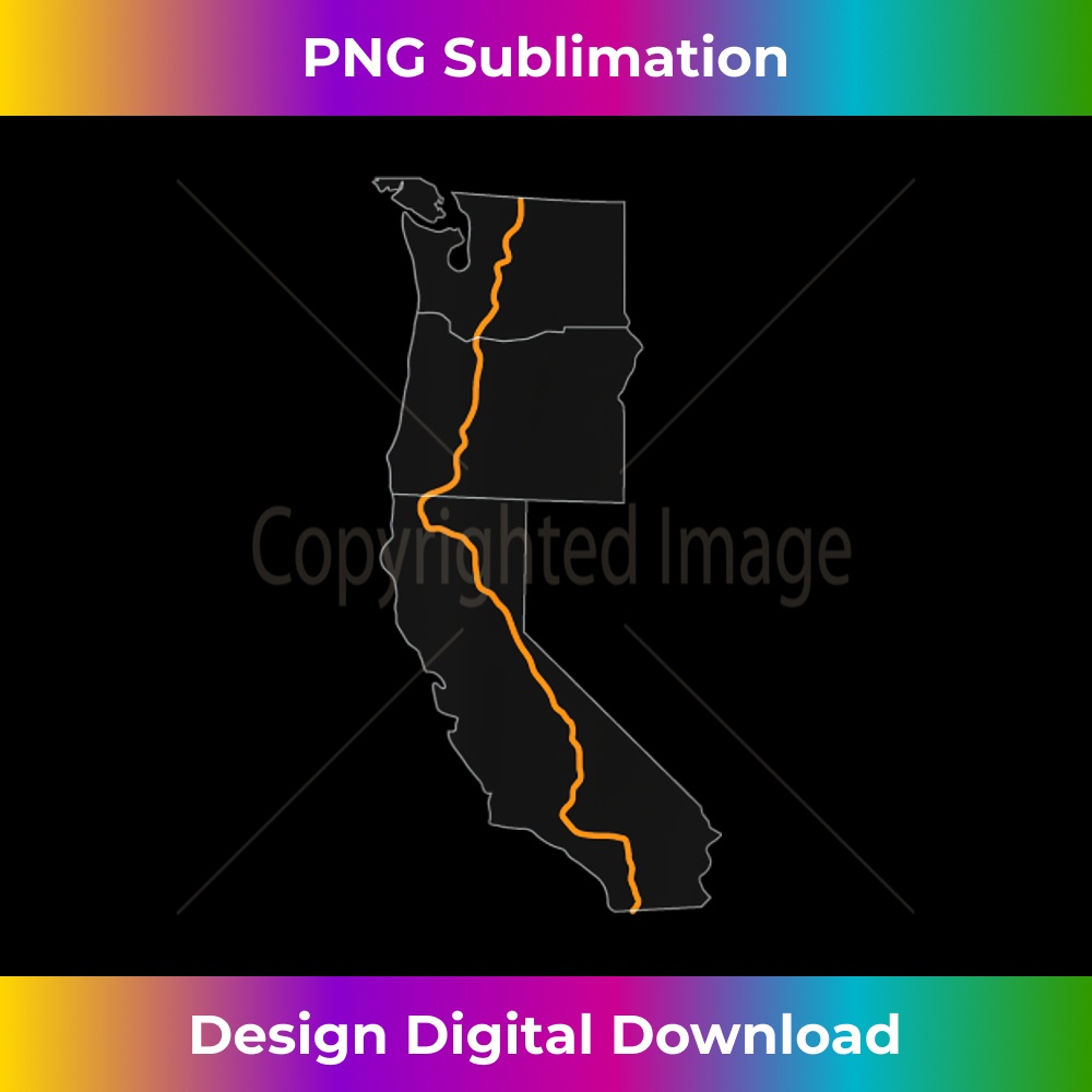 PCT Map T - Pacific Crest Trail T - Crafted Sublimation Digi | Inspire ...