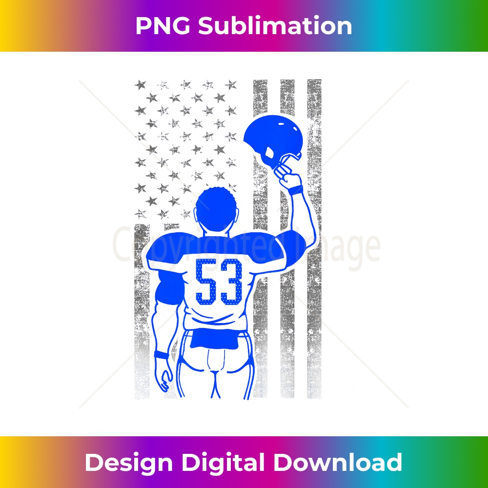 Football Number 53 Blue Football Player Flag With Helmet - V | Inspire ...