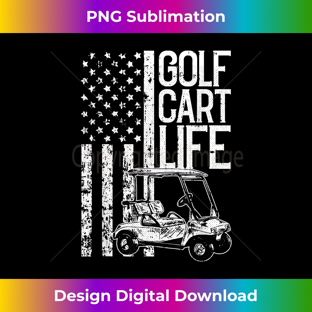 Golf Cart Life American Flag Patriotic Golfing Sports Golfer | Inspire ...