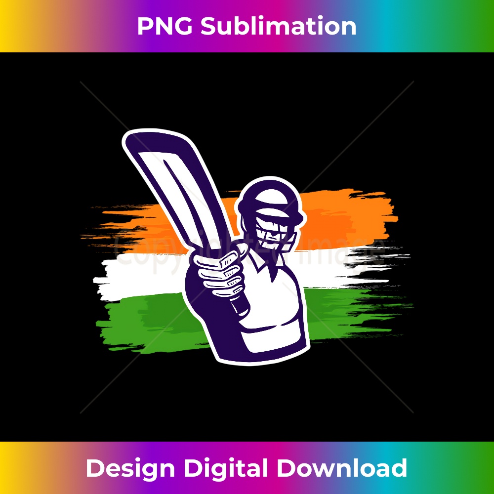 India National Cricket Team Indian Flag Batsman - Deluxe PNG | Inspire Uplift