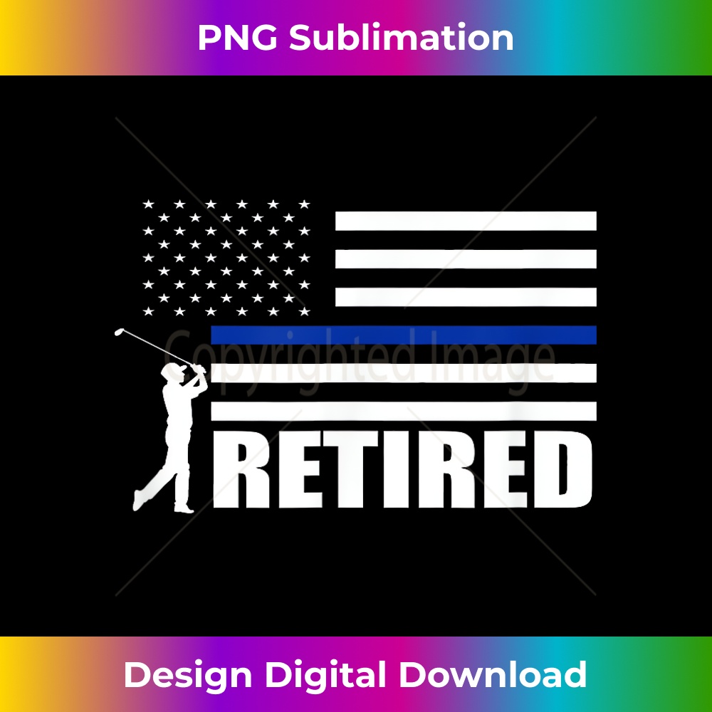 Thin Blue Line Retired Police Officer Cop Golf Lover - Chic | Inspire ...