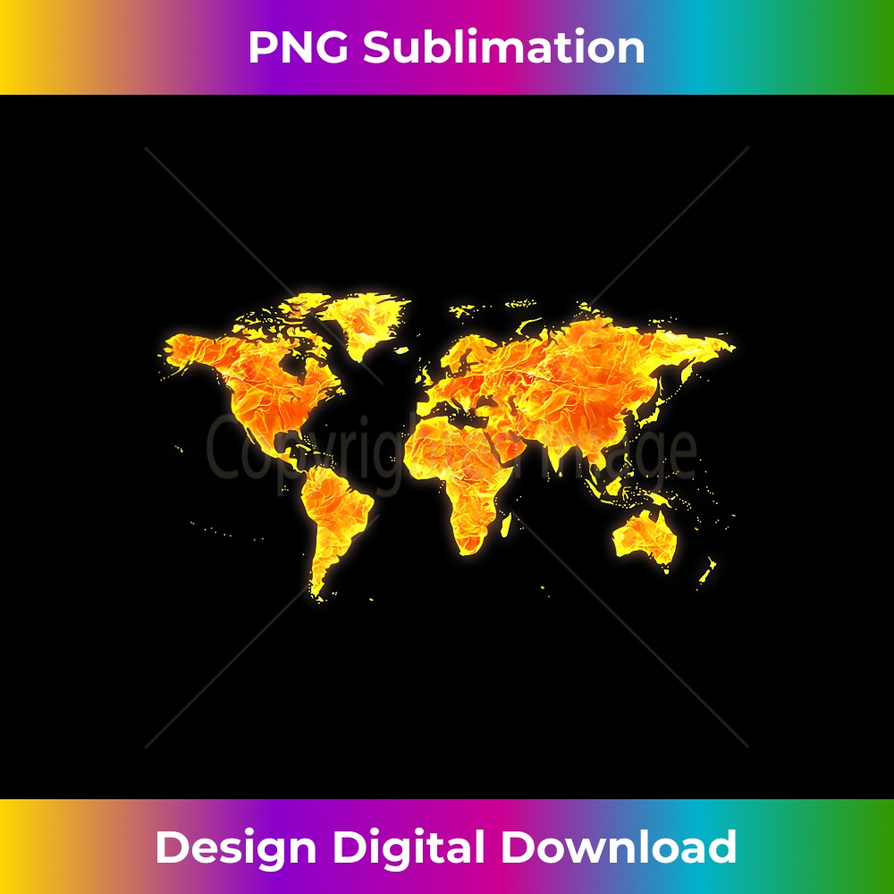 World Earth Map Fire Flames Burning - Classic Sublimation PN | Inspire ...
