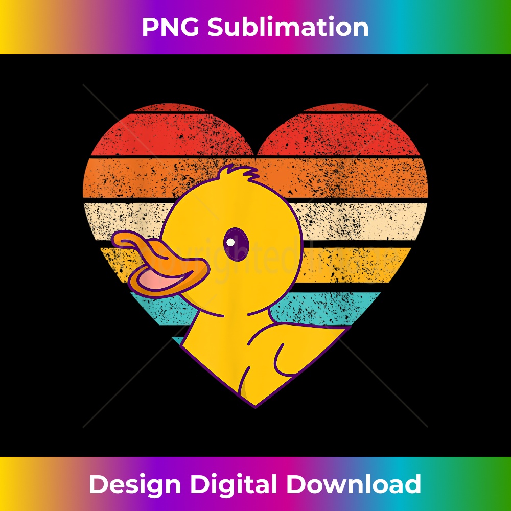 Cute Duck Design Retro Heart Shape Vintage - Sophisticated P - Inspire ...