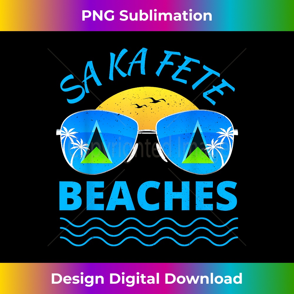 Sa Ka Fete Beaches - Saint Lucian Flag Sunglasses Beach - De | Inspire Uplift