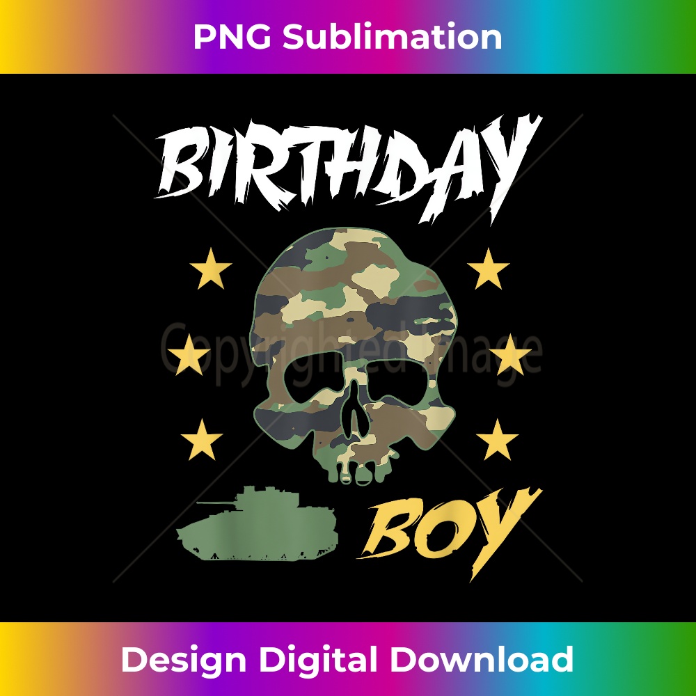 Tank Birthday Boy Army - Camouflage Skull Military Tank Boys | Inspire ...
