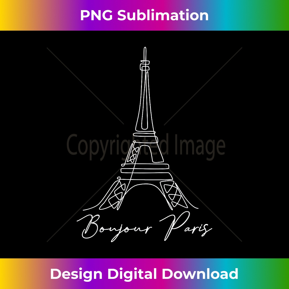 Bonjour Hand Drawn One Line Art Paris Drawing Eiffel Tower - | Inspire ...