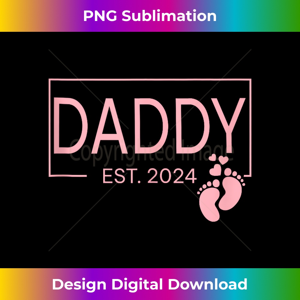 Daddy Est. 2024 Expecting Girl Baby Pink Feet New Daddy Cute | Inspire ...