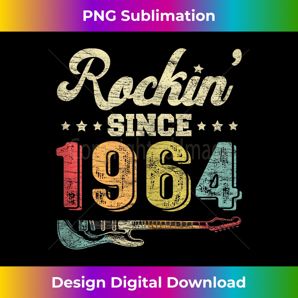 60th Birthday Vintage Guitar Rockin' Since 1964 Guitar Lover - Inspire ...