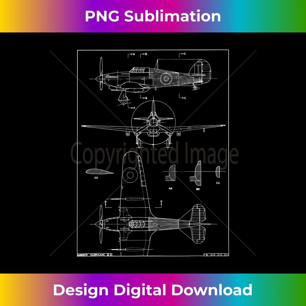 Hawker Hurricane IID British WW2 Fighter Plane Blueprint - U | Inspire ...