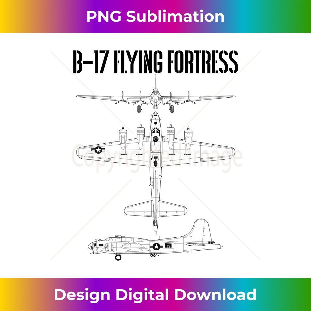 Vintage WW2 B-17 Flying Fortress Airplane Schematic - Bohemi - Inspire ...