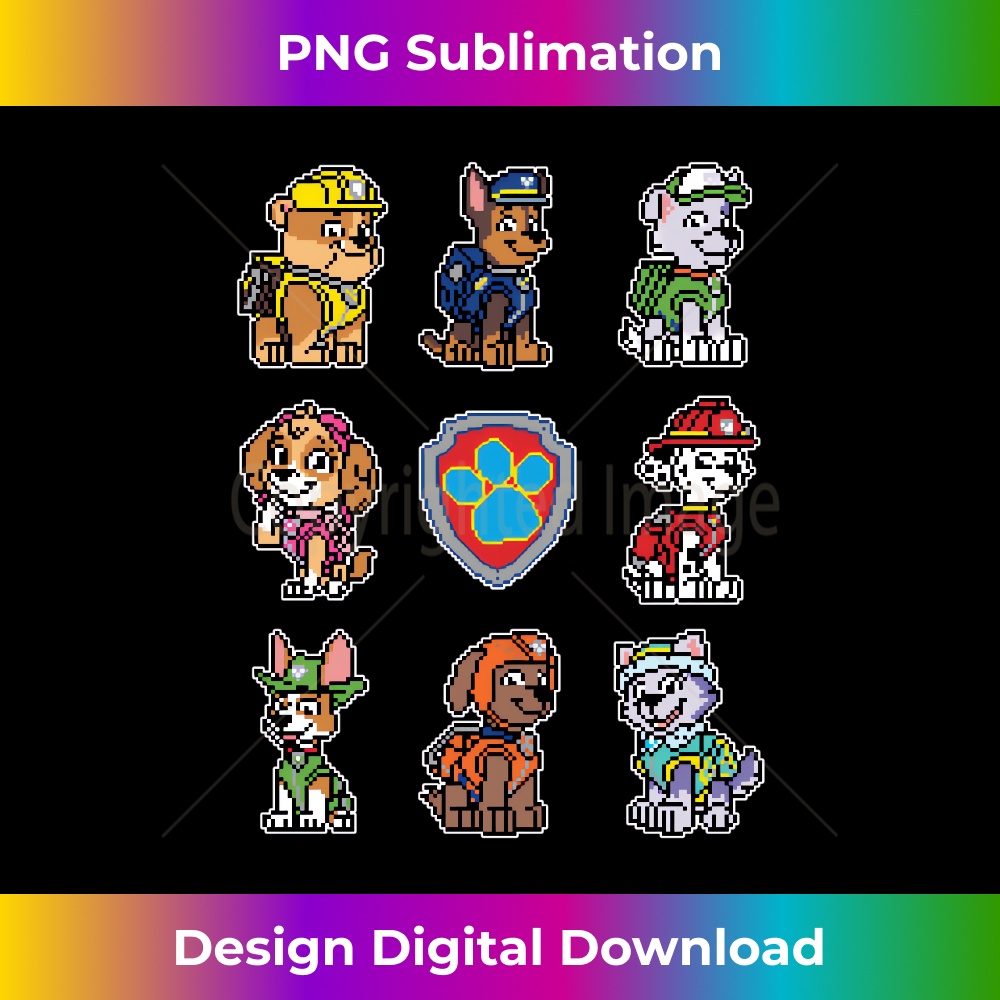 Paw Patrol 8 Bit Graphics With Group Long Sleeve - Futuristi | Inspire ...