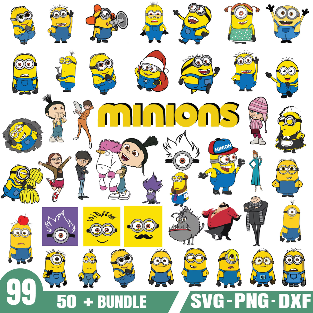 Minions PNG Bundle, Minions SVG, Minion Cricut, Minions Logo | Inspire ...