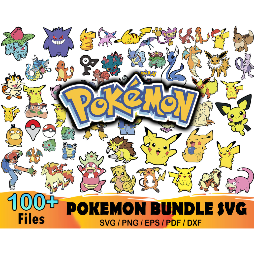 Pokemon Svg bundle, Pokemon svg files, Pokemon Clipart, Pika | Inspire ...