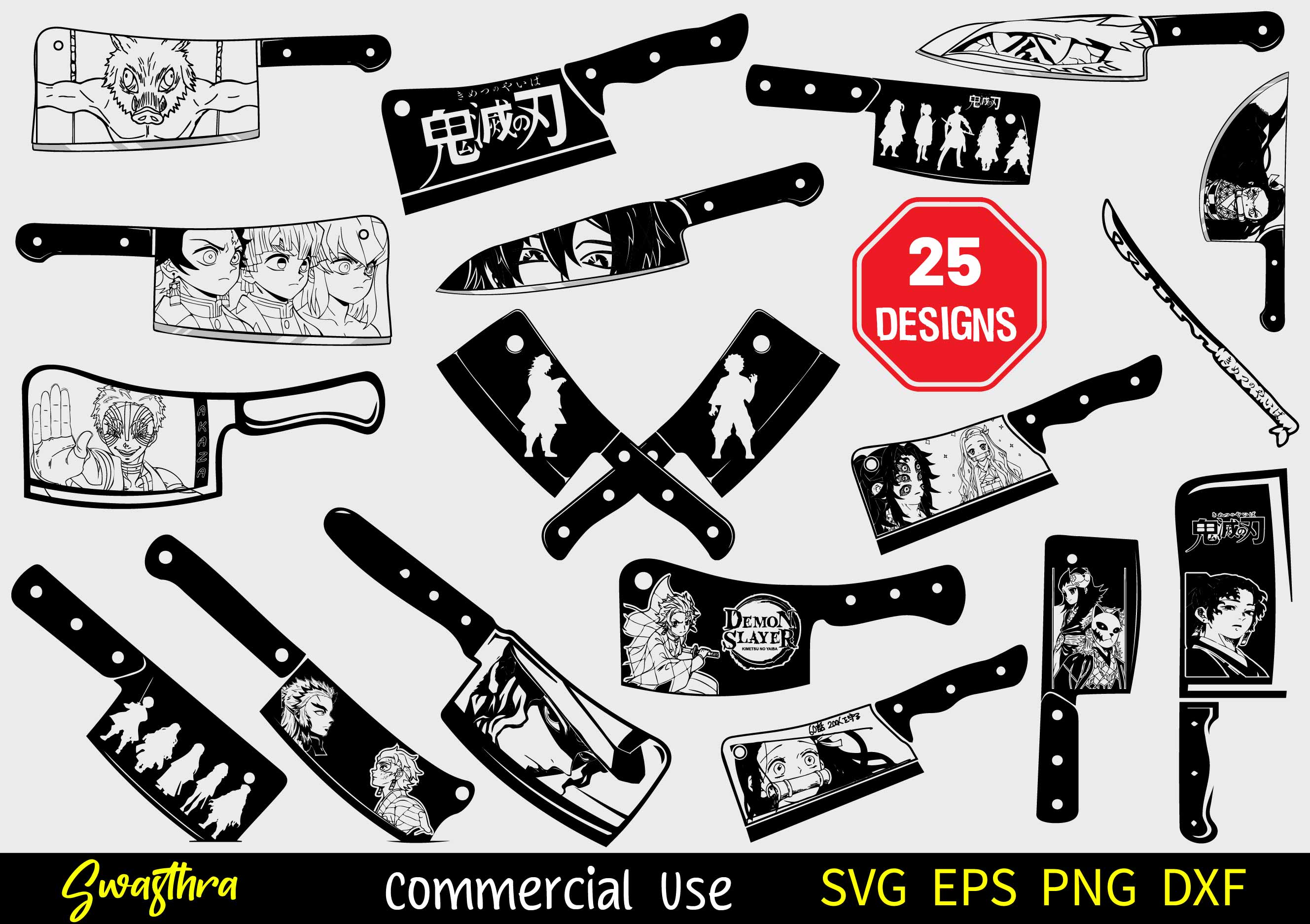 Demon Slayer Knives SVG, Anime Knife Vector,Anime SVG Bundle - Inspire ...