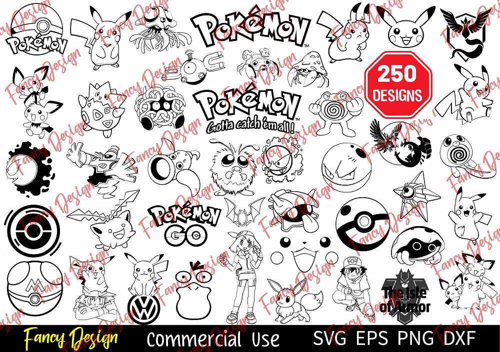 250 Pokemon SVG Bundle, Pokemon Vector, Pikachu Svg Bundle | Inspire Uplift