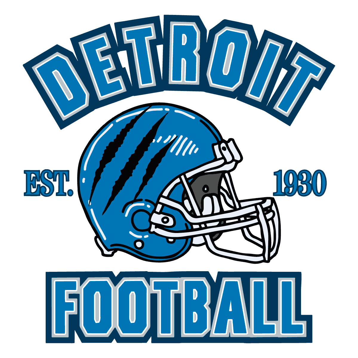 Detroit Football Scratch Helmet SVG | Inspire Uplift