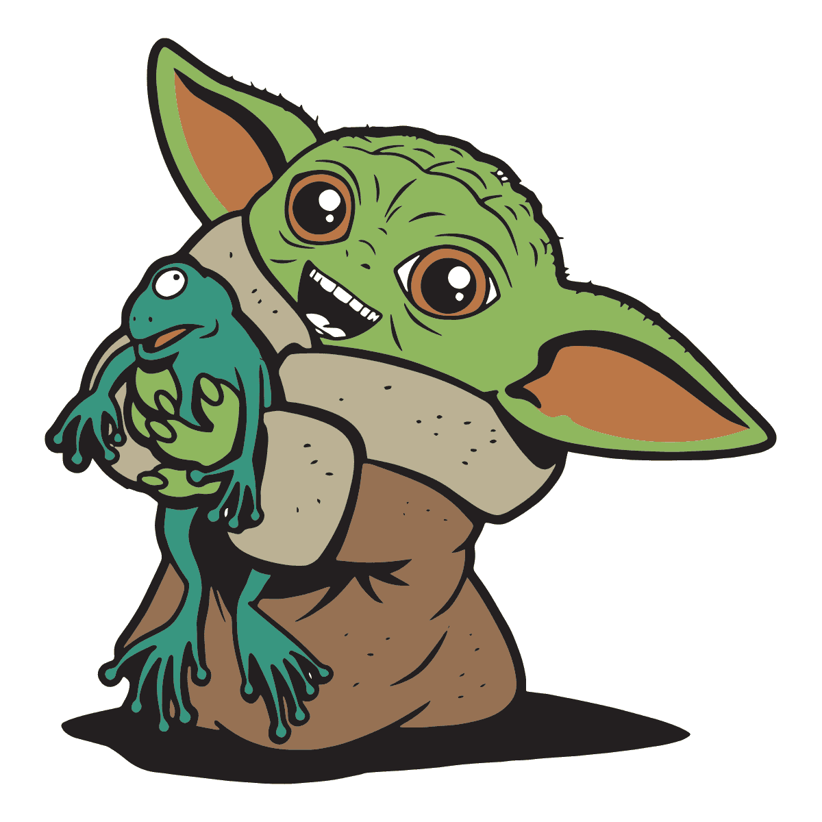 Disney Baby Yoda With Cute Frog - Yoda Lover Star Wars Baby | Inspire ...