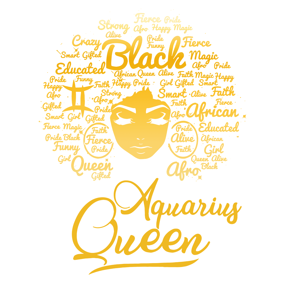 Aquarius Queen Birthday Black Queen SVG | Inspire Uplift