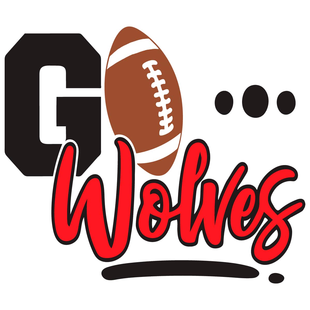Wolves Football SVG Football SVG Football Mom SVG Cut File | Inspire Uplift
