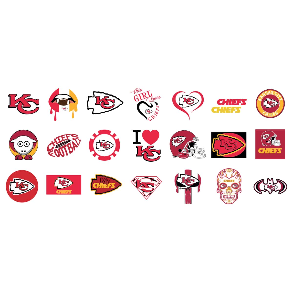 Kansas City Chiefs Logo Bundle SVG Sport SVG Kansas City Chi | Inspire ...