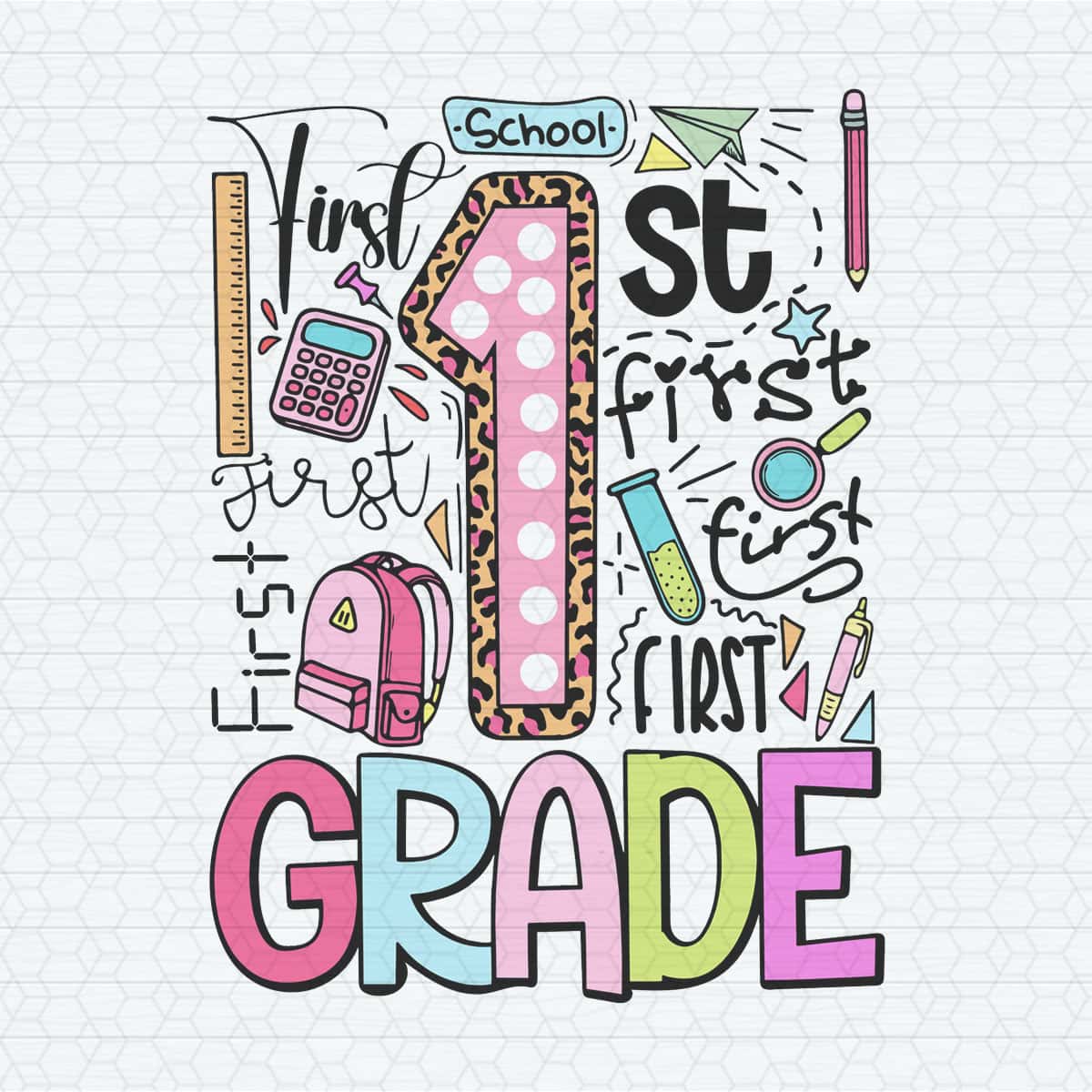 First Grade Back To School Doodle SVG | Inspire Uplift
