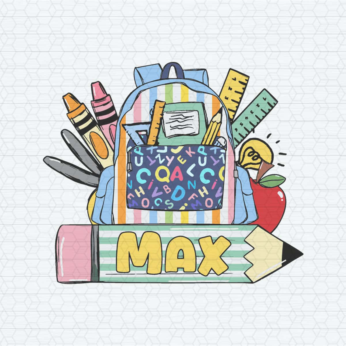 Custom Name Backpack Back To School SVG | Inspire Uplift