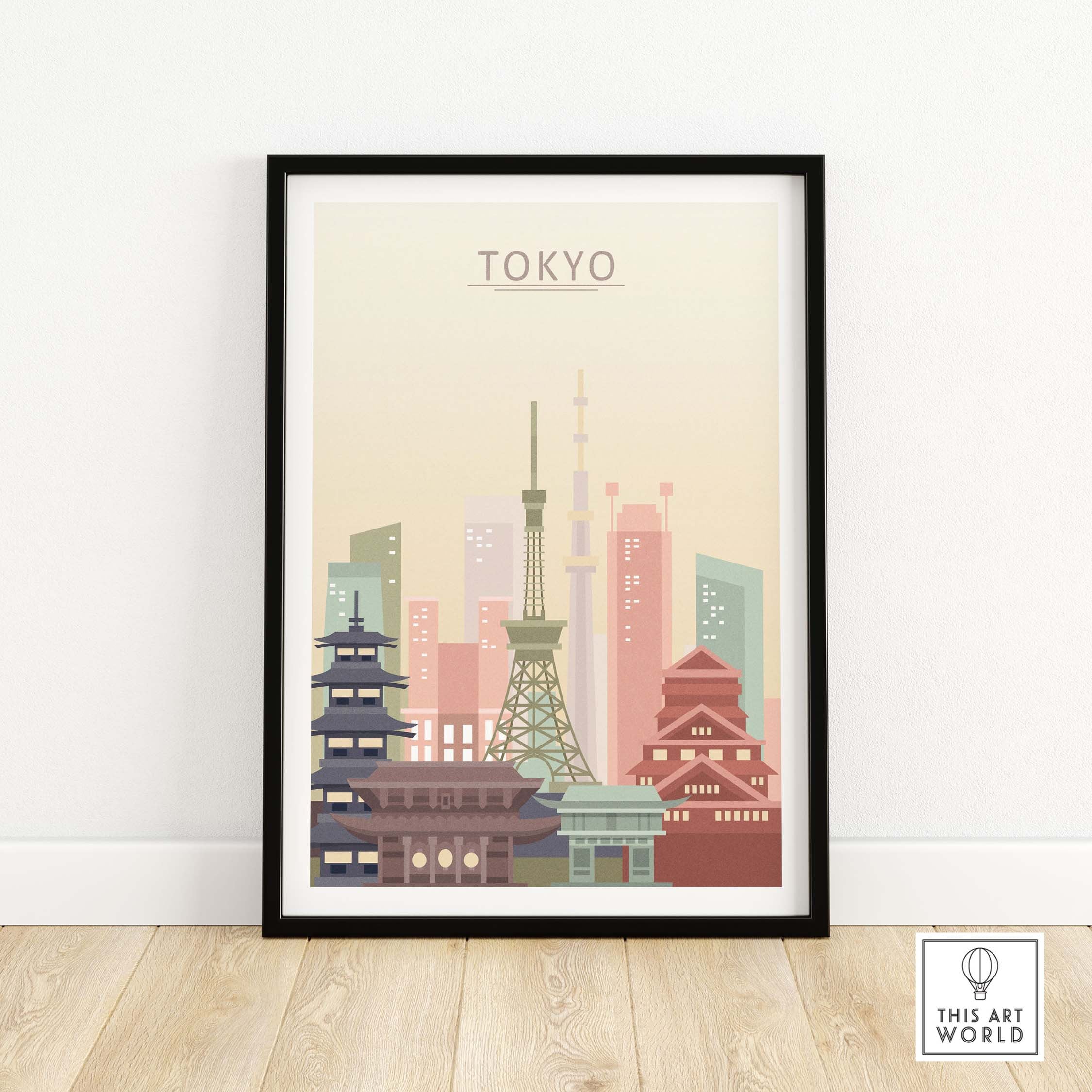 Tokyo Skyline Poster | Japan Wall Art Print | Cityscape Home | Inspire ...
