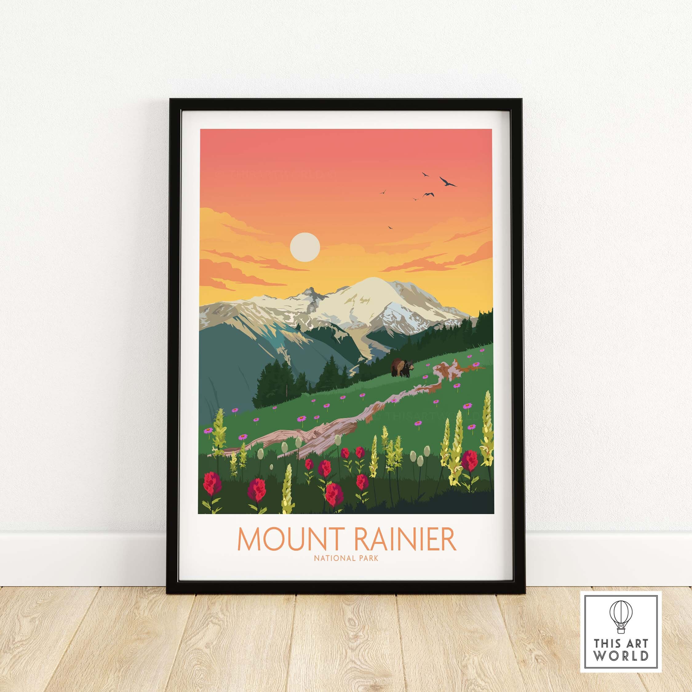 Mount Rainier National Park Poster | Art Print | Wall Art | | Inspire ...