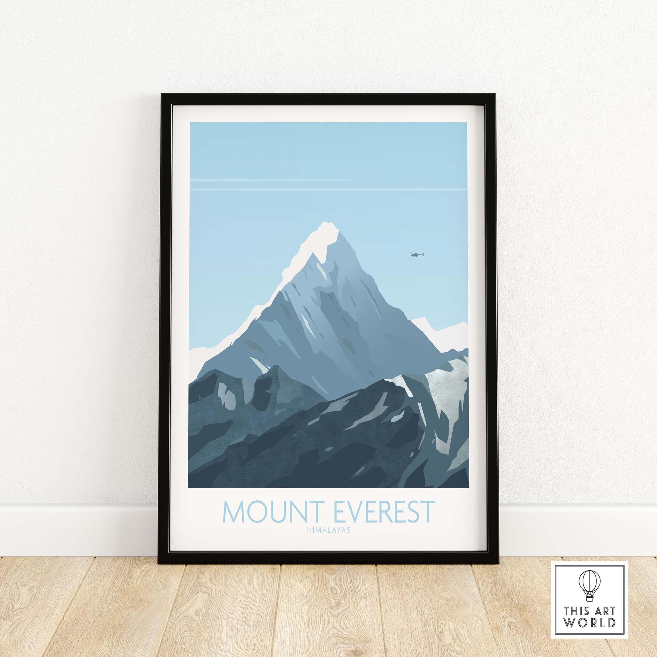 Mount Everest Print Travel Poster | Wall Art | Travel Poster | Inspire ...