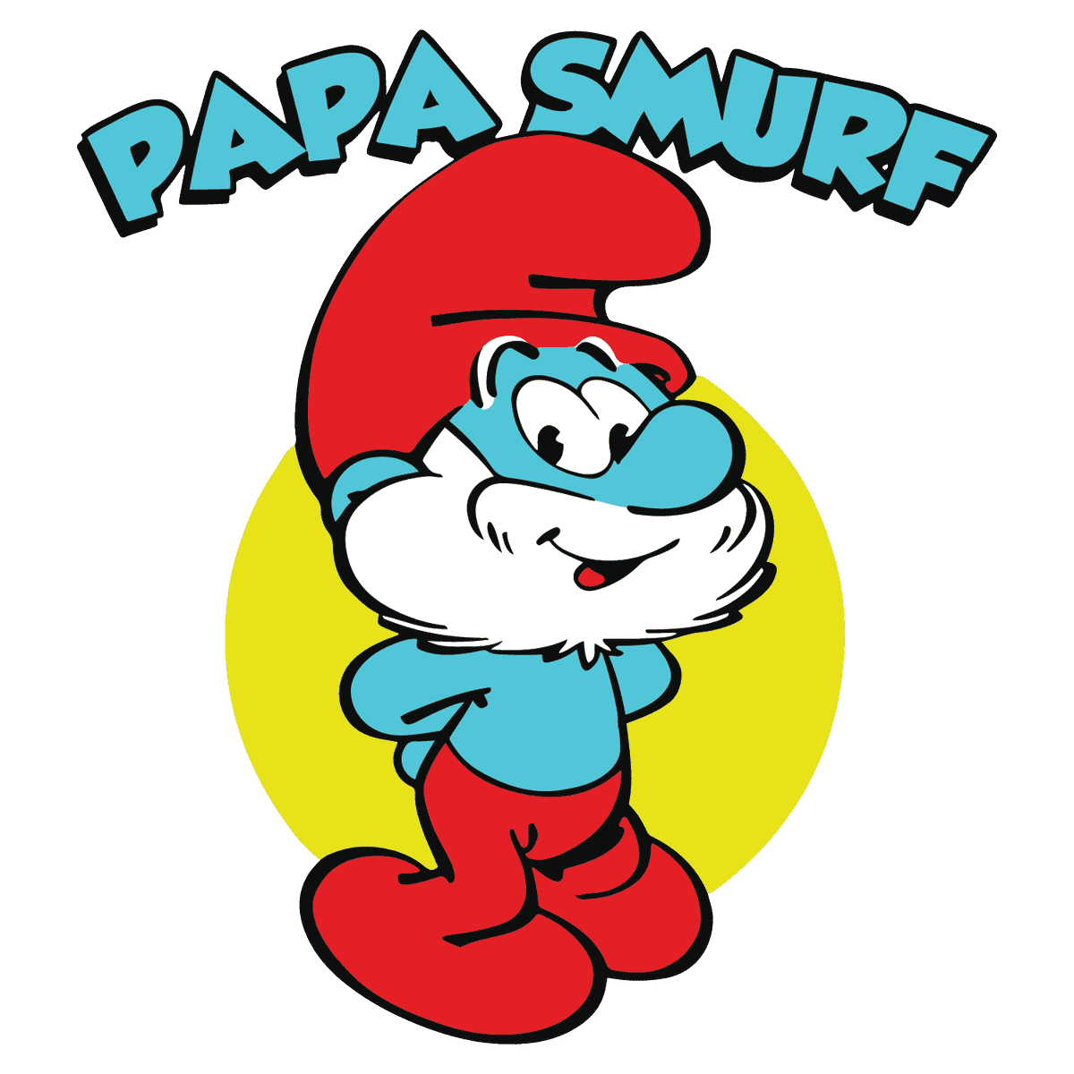 Funny Papa Smurf Cartoon Character SVG | Inspire Uplift