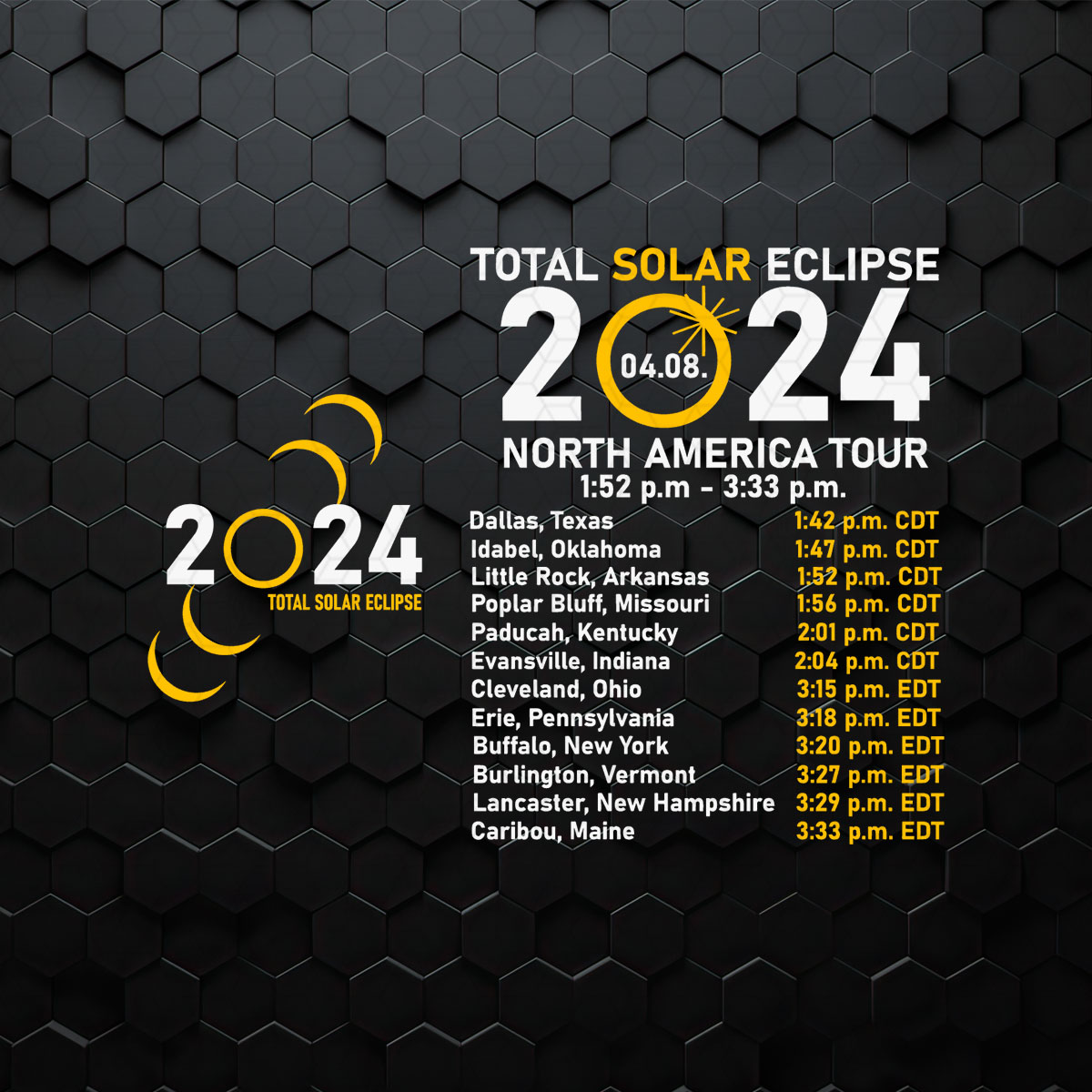 Total Solar Eclipse 2024 North American Tour SVG | Inspire Uplift