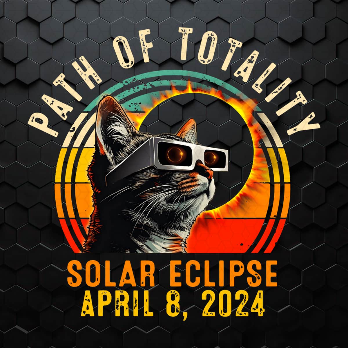 Path Of Totality Solar Eclipse Funny Cat PNG | Inspire Uplift