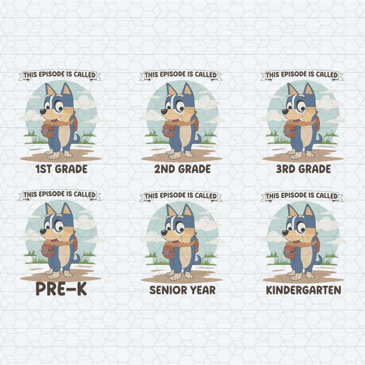 Bluey Back To School First Day Of School SVG Bundle | Inspire Uplift