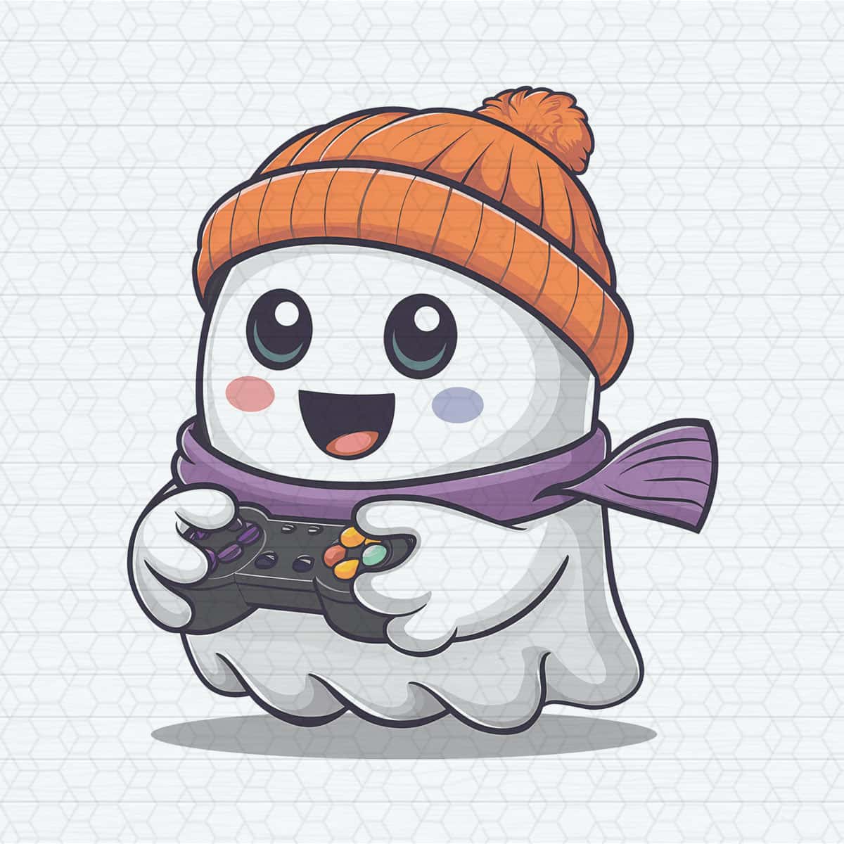 Cute Ghost Playing Game Halloween PNG | Inspire Uplift