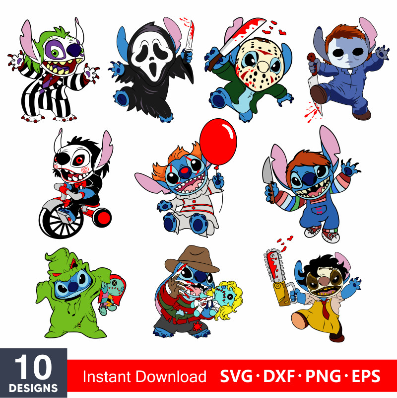 Layered Horror Movie Stitch Svg Bundle, Instant Download, Bu | Inspire ...